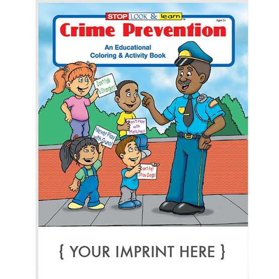 Custom Imprinted Coloring Book - Crime Prevention