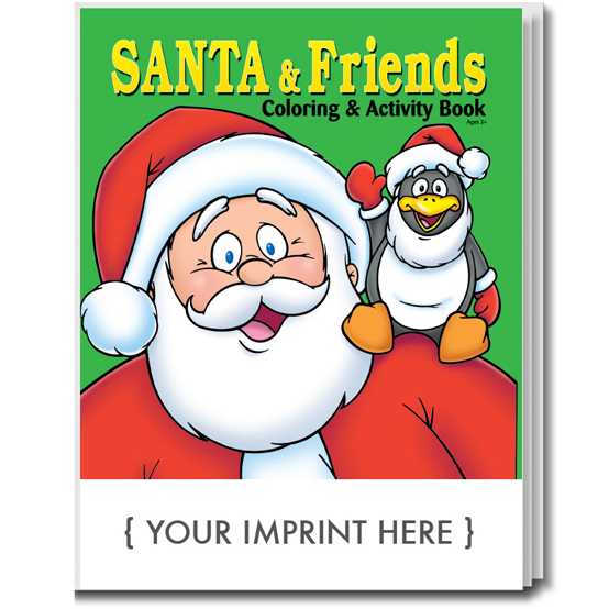 Custom Imprinted Coloring Book - Santa and Friends