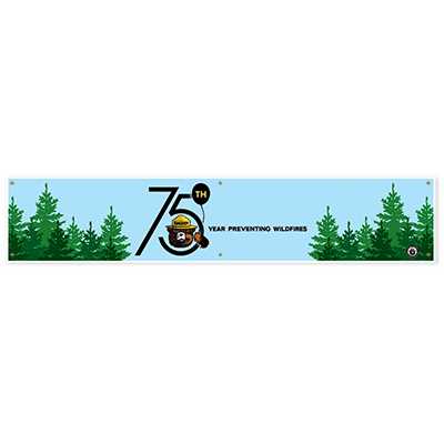 Smokey Bear 75th Vinyl Banner - 12" x 60"
